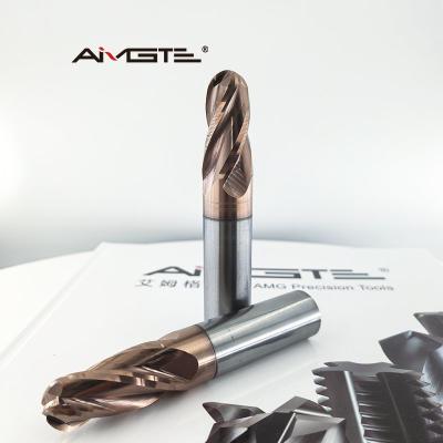 China Customized Carbide Tool 4 Flute Tapered Ball Nose End Mill Anti Vibration For Precision Machining for sale