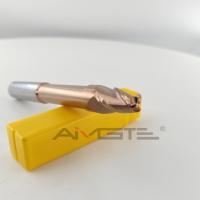 China 3 Flute Copper Coated Carbide End Mill Oxidation Resistant For High Speed Machining for sale