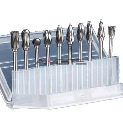 China 3mm Single Flute Rotary Carbide Wide Flute Burr Cutter Metal Polished Burrs File Tungsten Steel Burr Grinding Set for sale