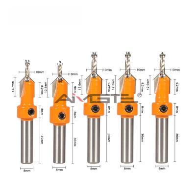 China Hss Wood Countersink Screw Drill Bit Set Drive Bit Adjustable Positioner Tapered Drill Bit With Countersink for Woodwork for sale