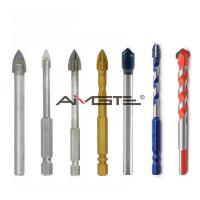 China Straight Hex Shank 3mm 6mm Single Cross Carbide Tip Marble Ceramic Glass Tiles Drill Bit for Glass Ceramic Tile Marble for sale