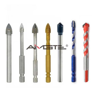 China Straight Hex Shank 3mm 6mm Single Cross Carbide Tip Marble Ceramic Glass Tiles Drill Bit for Glass Ceramic Tile Marble for sale