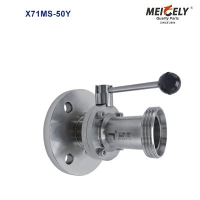 China Sanbitary Aseptic Sampling Valve Flange Widdop Butterfly Valve For Water Tank Truck for sale