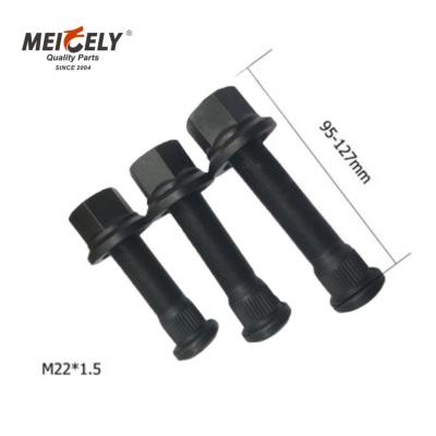 China Heavy-Duty Truck Wheel Stud M22x1.5 Hex Bolt - Grade 10.9 Alloy Steel with Black Oxide Surface for sale