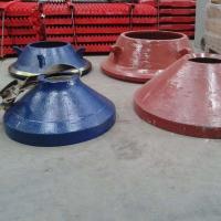 China Cone Crusher Bowl Liner And Mantler Blue Red High Manganese Casting for sale