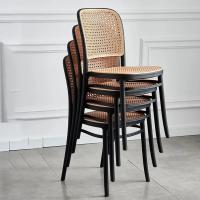 China Stackable Rattan Dining Room Plastic Chairs Plastic Outdoor Dining Chairs For Banquet for sale