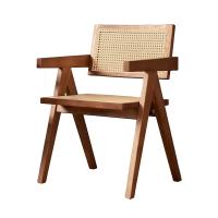 China Customizable Rattan And Wood Armchair OEM Wooden Dining Room Chairs for sale
