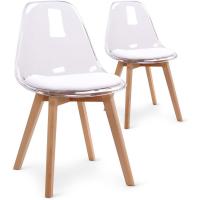 China Nordic PC Transparent Acrylic White Plastic Kitchen Chairs For Cafe for sale