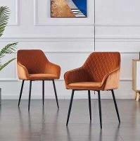 China Italy Velvet Upholstered Side Chair Luxury Velvet Fabric Dining Chairs for sale