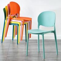 China Colorful Modern Stackable Bedroom Dining Chair Made of PP Plastic for Kitchen Cafe and Restaurant for sale