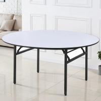 China OEM Round Plastic Folding Table MDF Folding Round Banquet Tables for sale