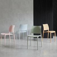 China Stackable Outdoor Dining Chair in Colorful PP Plastic Material for Modern Home Furniture W41.5*L55*H79 *SH45.5cm for sale