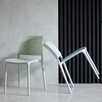 China Stackable Outdoor Dining Chair in Colorful PP Plastic Material for Modern Home Furniture W41.5*L55*H79 *SH45.5cm for sale