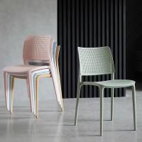 China Stackable Outdoor Dining Chair in Colorful PP Plastic Material for Modern Home Furniture W41.5*L55*H79 *SH45.5cm for sale