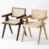 China Party Wood And Cane Dining Chairs Adjustable Size Wood Rattan Dining Chair for sale