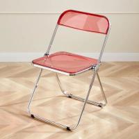 China Green Blue Acrylic Foldable Chair Adjustable Clear Plastic Folding Chair for sale