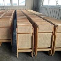 China Restaurant Folding Outdoor Wicker Dining Chairs Wooden Frame Rattan Side Chair for sale