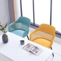 China Blue Orange Coloured Plastic Dining Chairs Apartment Plastic Chairs For Dining Table for sale