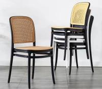 China OEM ODM Plastic Wicker Dining Chairs White Plastic Outdoor Dining Chairs For Hotel for sale