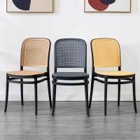 China OEM ODM Plastic Wicker Dining Chairs White Plastic Outdoor Dining Chairs For Hotel for sale