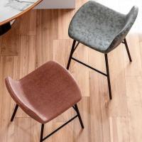 China Cafe PU Leather Bar Stools Retro Design Bar Height Stools Orange Black for sale