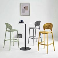 China OEM ODM Molded Plastic Counter Stool Orange Black Plastic Bar Stools for sale