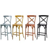 China PP Plastic Outdoor Bar Stools X Cross Back Stackable Polypropylene Bar Stools for sale