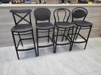 China PP Plastic Outdoor Bar Stools X Cross Back Stackable Polypropylene Bar Stools for sale