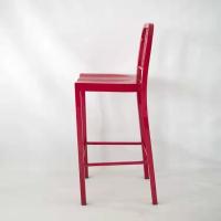 China Coffee Shop Counter Metal Stools Red Metal Bar Stools For Outside for sale