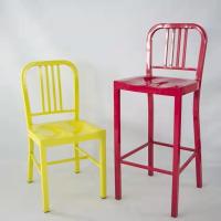 China Coffee Shop Counter Metal Stools Red Metal Bar Stools For Outside for sale