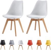 China Wooden Legs Dining Chairs White Plastic Chairs For Kitchen Restaurant for sale