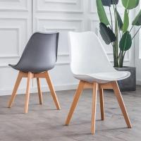 China Wooden Legs Dining Chairs White Plastic Chairs For Kitchen Restaurant for sale