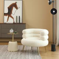 China Simple Lamb Hair Single Sofa Chair with Stainless Steel Legs Perfect Addition to Modern Light Luxury Living Room Furniture for sale