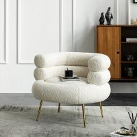 China Simple Lamb Hair Single Sofa Chair with Stainless Steel Legs Perfect Addition to Modern Light Luxury Living Room Furniture for sale