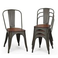China Cafe Tolix Style Dining Chairs Tolix Side Chair Stackable Metal Dining Chair for sale