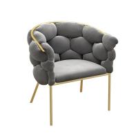 China Velvet Tufted Dining Room Chairs Adjustable Beige Upholstered Dining Chairs for sale