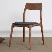 China Armless DWooden Dining Chair Comfortable PU Leather Wood Dining Chair for sale