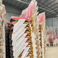 China Stackable Burgundy Banquet Chairs Iron Metal Banquet Room Chairs for sale