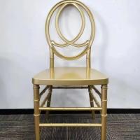 China Luxury Stackable Events Wedding Banquet Dining Chairs PP Gold Phoenix Hotel for sale