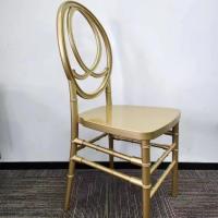 China Luxury Stackable Events Wedding Banquet Dining Chairs PP Gold Phoenix Hotel for sale