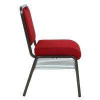 China Modern Stackable Gray Church Chairs Metal And Fabric For Commercial Furniture for sale