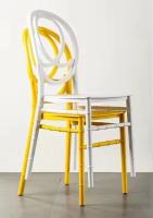 China Luxury Modern Stackable Hotel Banquet Chair Chiavari Gold White Plastic for sale