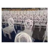 China Luxury Modern Stackable Hotel Banquet Chair Chiavari Gold White Plastic for sale