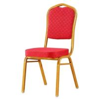 China Fancy Stackable Rental Gold Iron Steel Wedding Banquet Hall Hotel Chairs For Rental for sale
