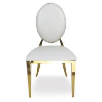 China Luxury Round Back Party Outdoor Indoor Wedding Event Banquet Gold O Back Chairs Cushion Seat Hotel Dining Chairs for sale
