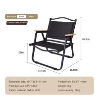 China Premium Lightweight Beech Armrest Foldable Metal Camping Fishing Outdoor Chair for sale