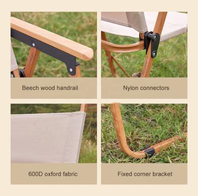 China Thickened Leisure Seat Kermit Chair Outdoor Folding Chair For Camping Wooden Frame Design Style for sale