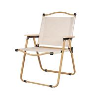 China Customized Lightweight Beech Armrest camping fishing chairs Portable Metal Folding Outdoor for sale