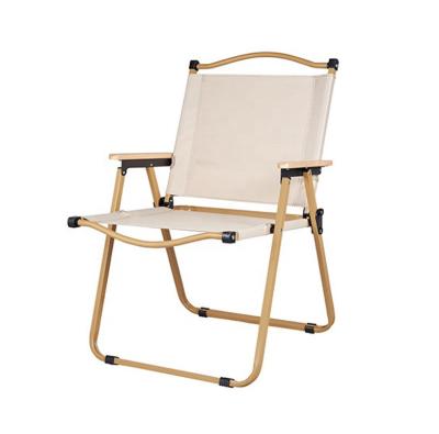 China Customized Lightweight Beech Armrest camping fishing chairs Portable Metal Folding Outdoor for sale
