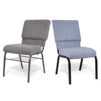 China Modern Multi Color Church Pulpit Chairs Comfortable Back Pad Stackable Metal Frame for sale